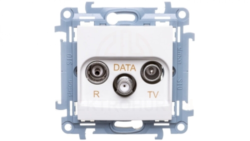 Simon 10 Gniazdo antenowe RTV-DATA biały CAD.01/11 Elektrohurt24.pl